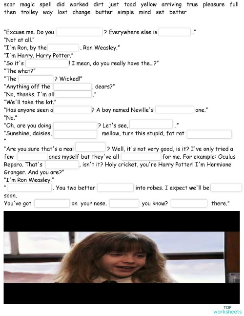 On the train. Interactive worksheet | TopWorksheets