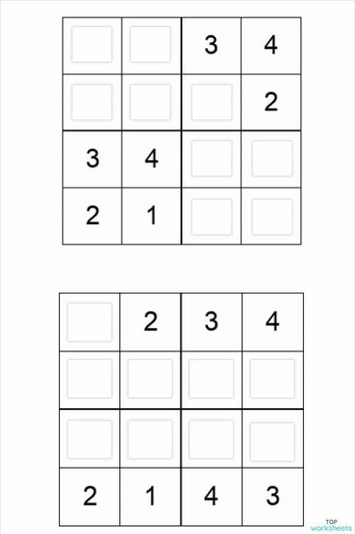 Sudoku ป.4. Interactive worksheet | TopWorksheets