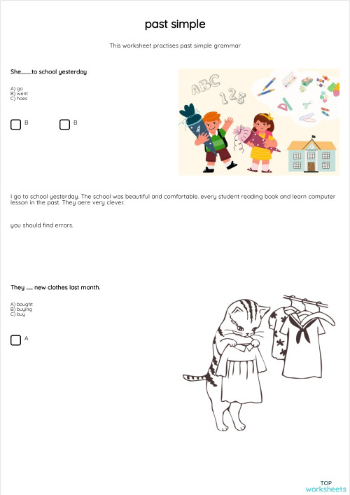 Past Simple Interactive Worksheet Topworksheets