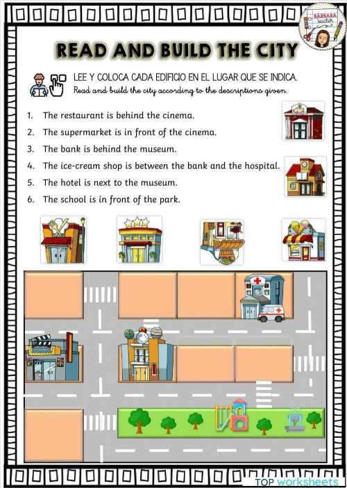 Read and build the city. Interactive worksheet | TopWorksheets