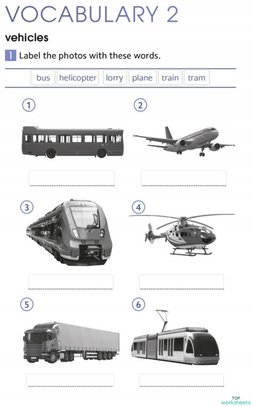 Let's explore - Vehicles Vocabulary part 2. Interactive worksheet ...