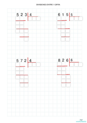 Divisiones entre 1 cifra_1. Ficha interactiva | TopWorksheets