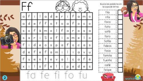 Tarea Sopa Letras "f"_Mtra. Faby. Ficha interactiva | TopWorksheets
