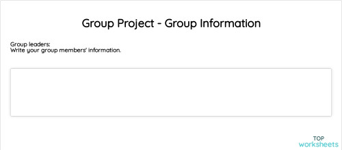 Group Project - Group Information. Interactive worksheet | TopWorksheets