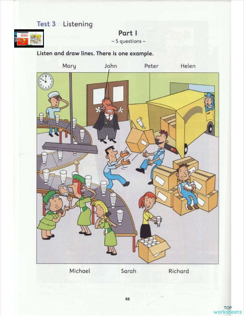 Oxford Flyers. Test 3. Listening. Interactive worksheet | TopWorksheets