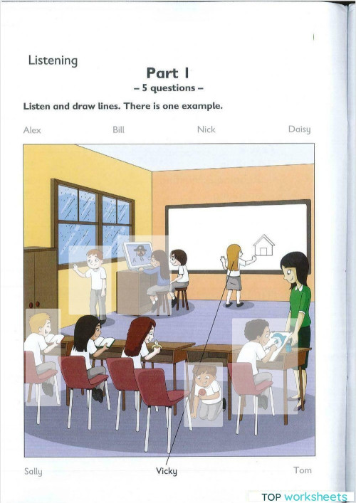 A S 5 Listening Test March 23. Interactive worksheet | TopWorksheets