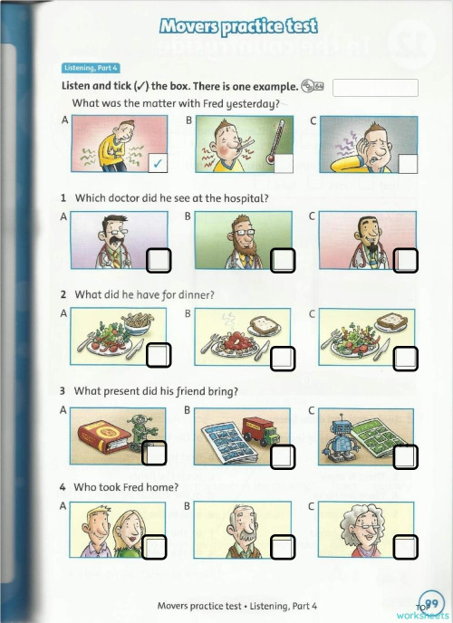 003 5th Listening Part 4. Interactive worksheet | TopWorksheets