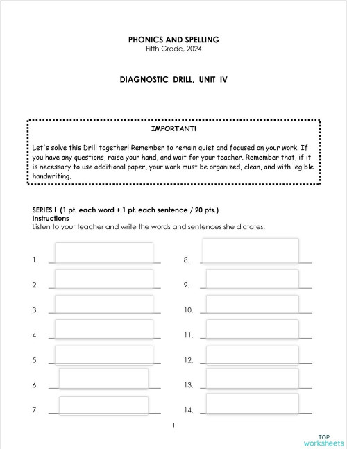Phonics Diagnostic Drill-Fifth Grade-Unit IV. Interactive worksheet ...