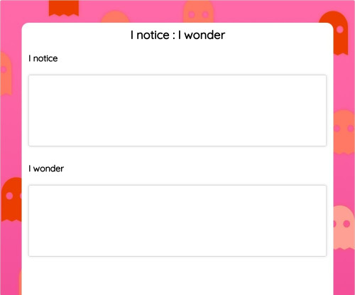 I notice : I wonder. Interactive worksheet | TopWorksheets
