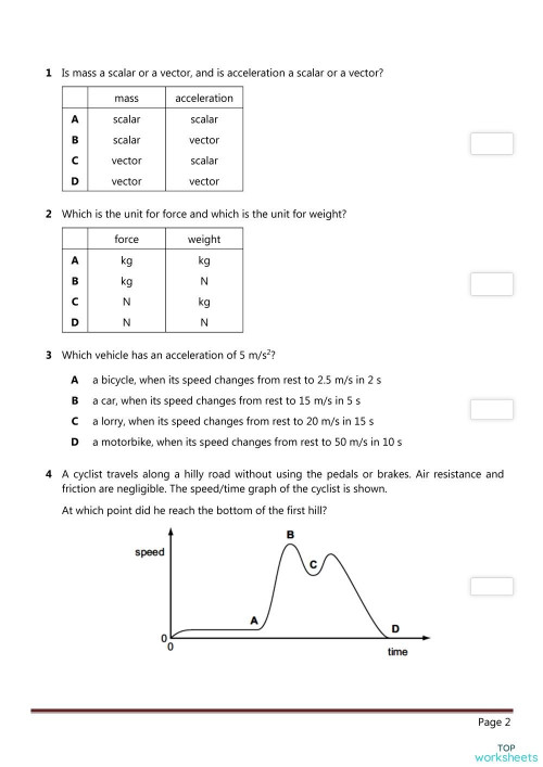 Physics: interactive worksheets and online exercises | TopWorksheets