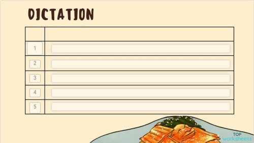 DICTATION PRACTICE. Interactive worksheet | TopWorksheets