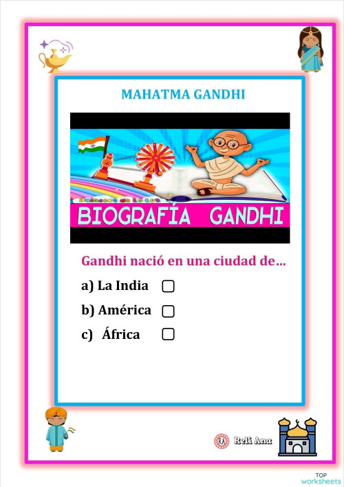 MAHATMA GANDHI. Ficha interactiva | TopWorksheets