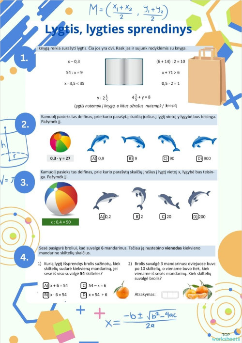 Interactive worksheets and online exercises in lithuanian | TopWorksheets