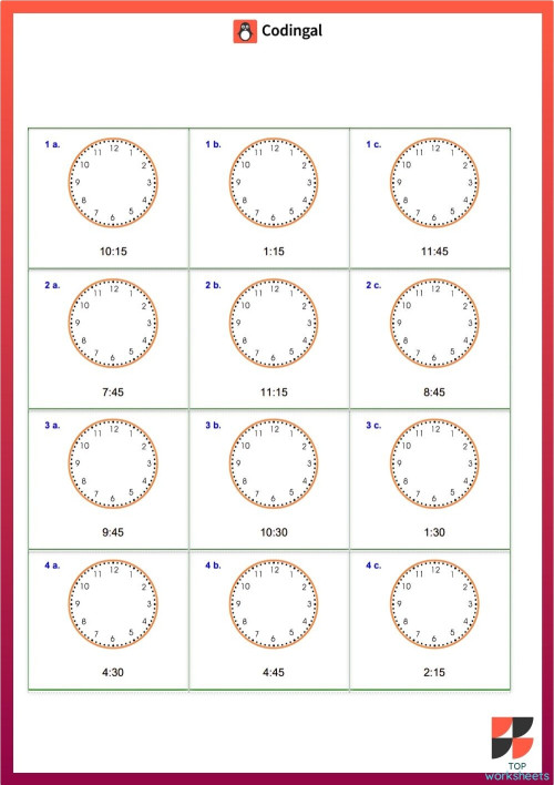 M_G01M14L51_WA02_Telling_Time_4. Interactive worksheet | TopWorksheets