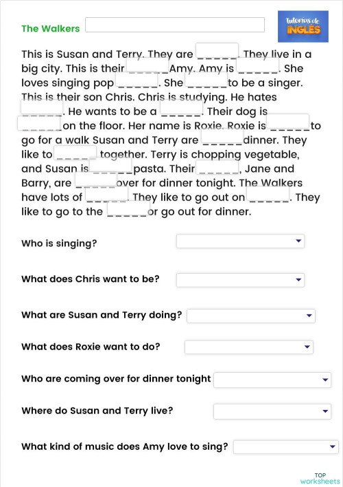 Raeding comprehension: fichas interactivas y ejercicios online ...