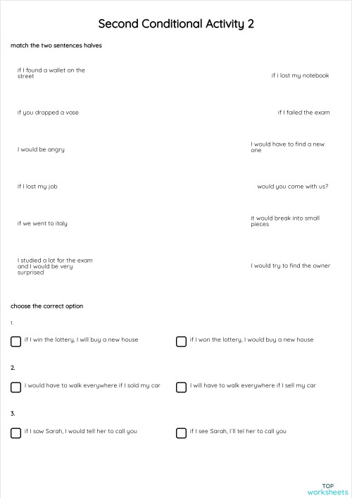 Second Conditional Activity 2. Interactive worksheet | TopWorksheets