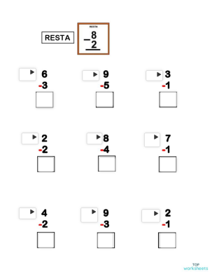 escribe resultado de las restas. Ficha interactiva | TopWorksheets