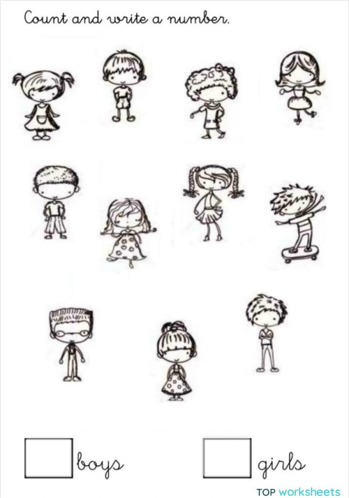 Boys or girls. Interactive worksheet | TopWorksheets
