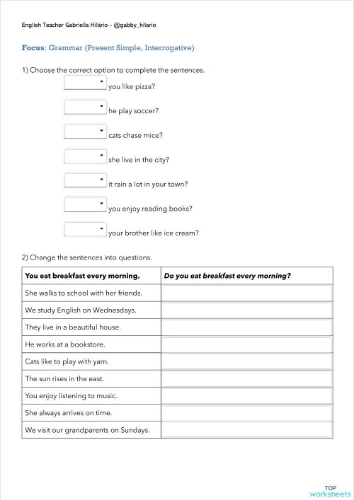 EFE 1 - Lesson 17 - Present Simple - Interrogative/Questions ...