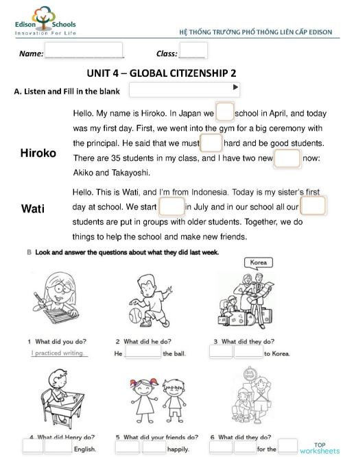 GS2 -Unit 4 - Global Citizenship 2. Interactive worksheet | TopWorksheets
