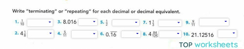 Classifying Decimals. Interactive worksheet | TopWorksheets