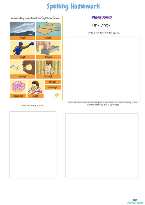 Lesson 19: Spelling Practice Pg 201-202 Ex 5. Interactive worksheet ...