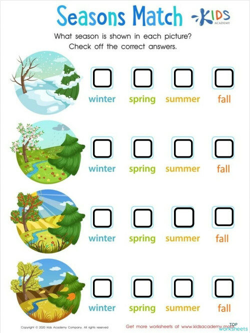 Seasons of the Year. Interactive worksheet | TopWorksheets