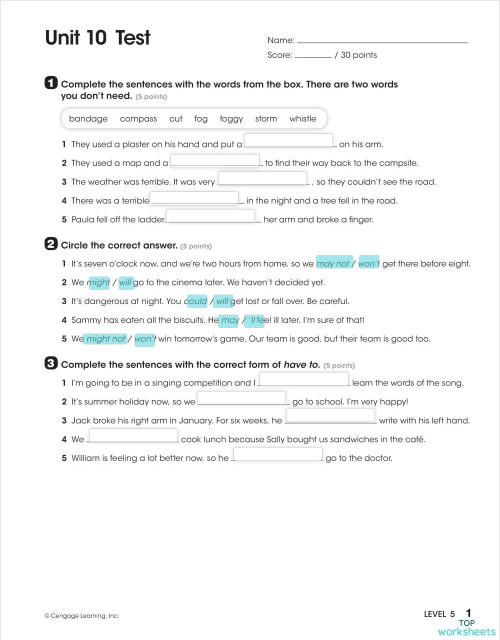 Look 5- unit 10. Interactive worksheet | TopWorksheets