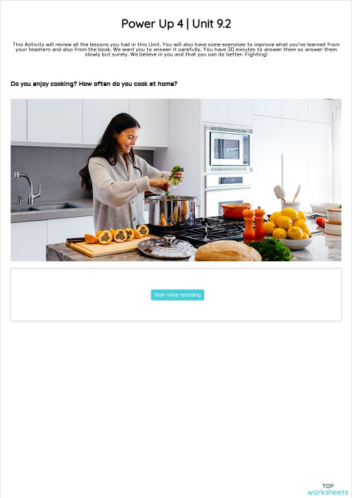 Power Up 4 | Unit 9.2. Interactive worksheet | TopWorksheets