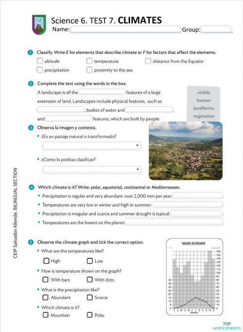 Landscapes: interactive worksheets and online exercises | TopWorksheets