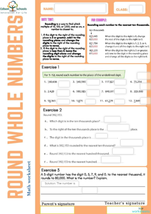 W3_Round whole numbers. Interactive worksheet | TopWorksheets
