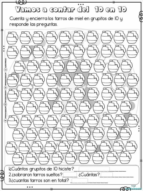 conteo de 10 en 10. Ficha interactiva | TopWorksheets