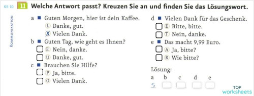 A1.1 - L1 Wie geht's?. Interactive worksheet | TopWorksheets