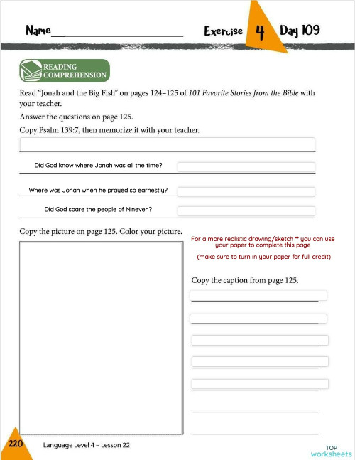 Lesson 22: Pg 220 Reading Comprehension. Interactive worksheet ...