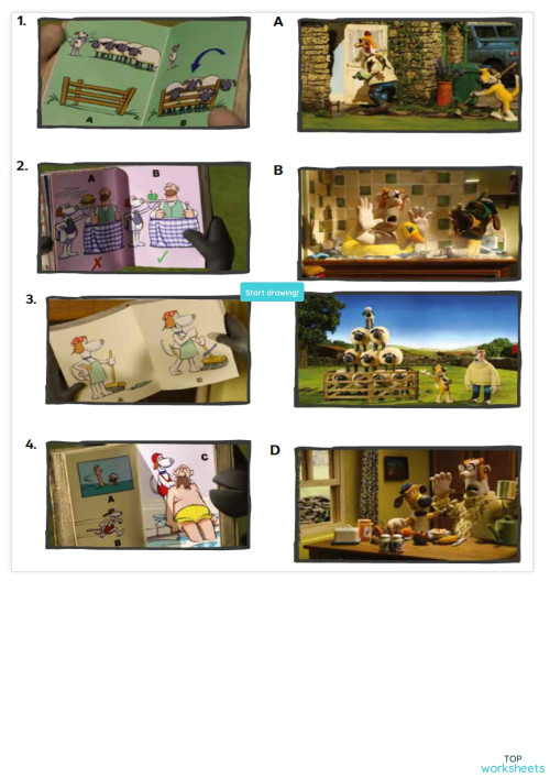 match the scenes activity 12 yl class. Interactive worksheet ...