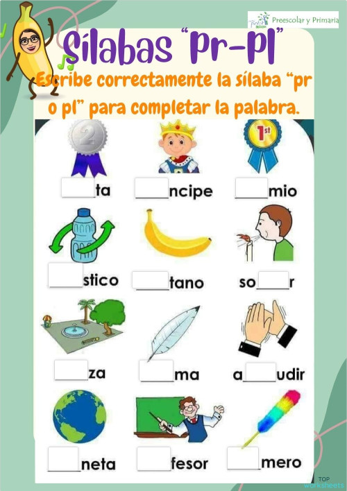 Tarea lectura de oraciones con "pr"_Mtra. Faby. Ficha interactiva ...