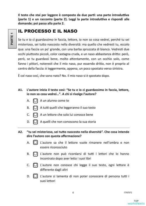 Comprensione della lettura: schede interattive ed esercizi online ...