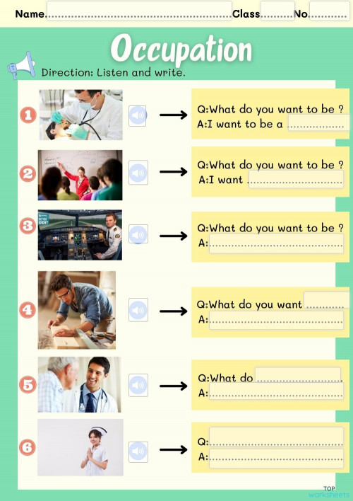 Occupation. Interactive worksheet | TopWorksheets