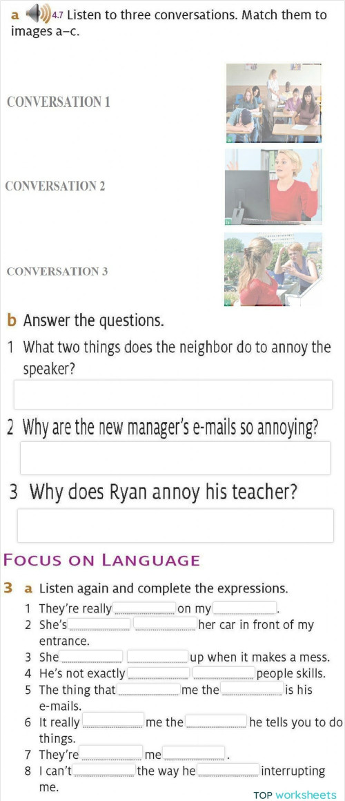 Interactive worksheets and online exercises in english | TopWorksheets