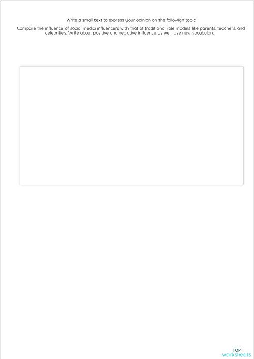 Influences. Interactive worksheet | TopWorksheets