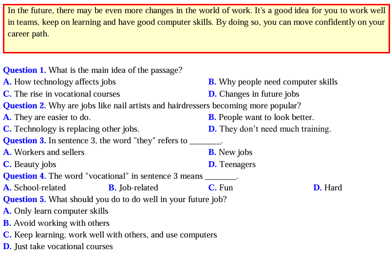 PRACTICE UNIT 12.1: CAREER CHOICES. Interactive worksheet | TopWorksheets