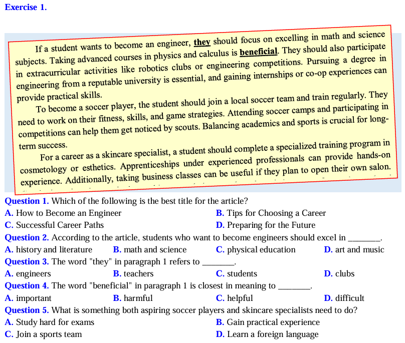 PRACTICE UNIT 12.1: CAREER CHOICES. Interactive worksheet | TopWorksheets