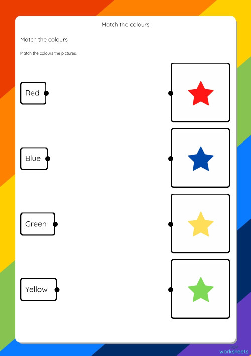 Match the colours. Interactive worksheet | TopWorksheets