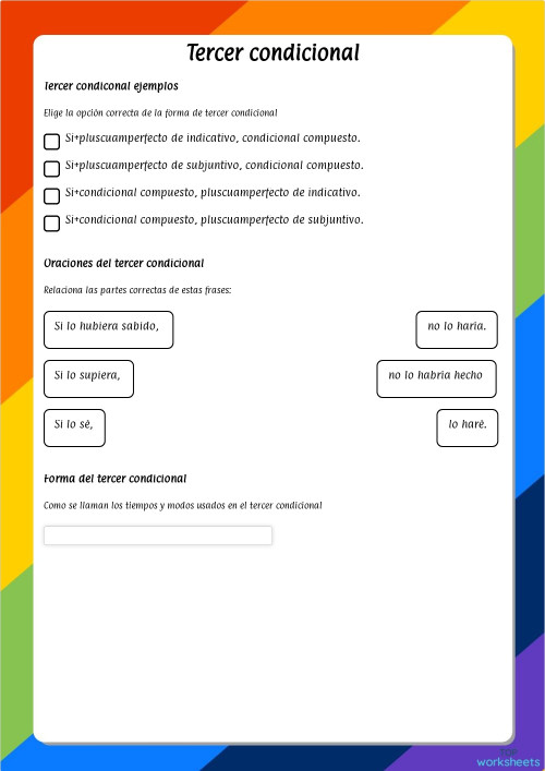 Tercer condicional. Ficha interactiva | TopWorksheets