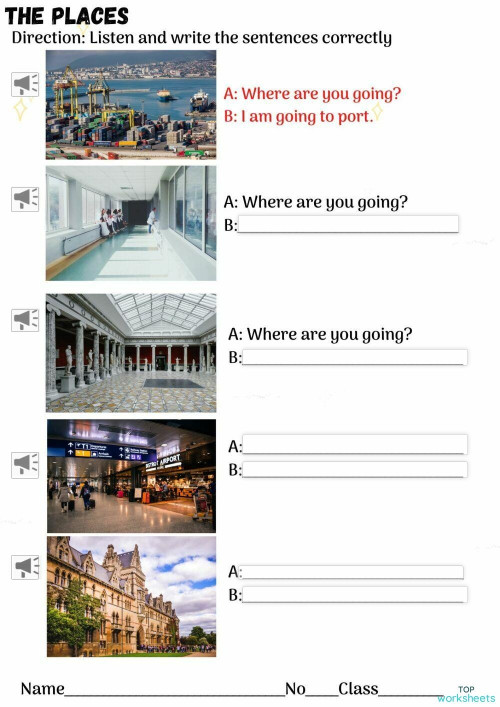 The places1. Interactive worksheet | TopWorksheets