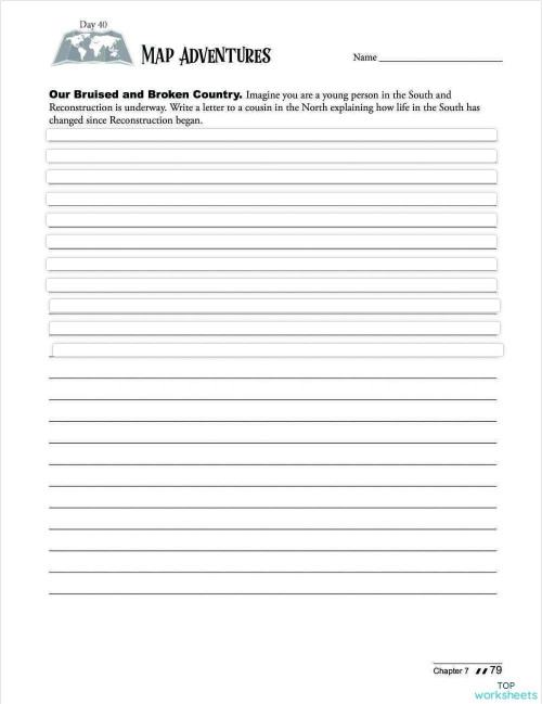 Chapter 7: Map Adventure Pg 79. Interactive worksheet | TopWorksheets