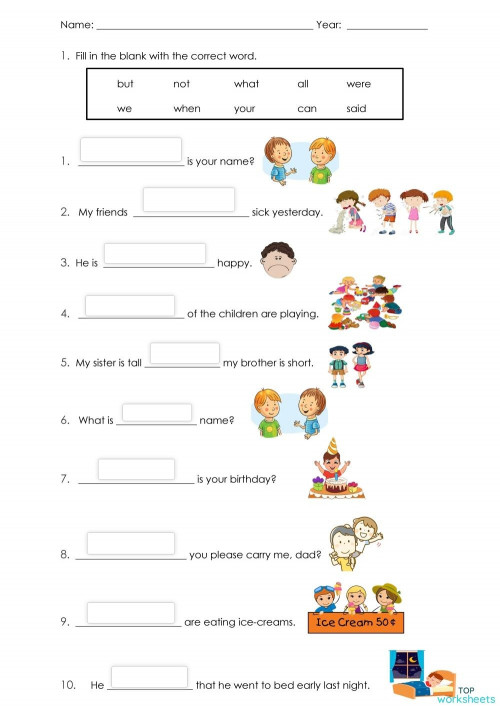 FIRST TERM ENGLISH ASSESSMENT 4. Interactive worksheet | TopWorksheets