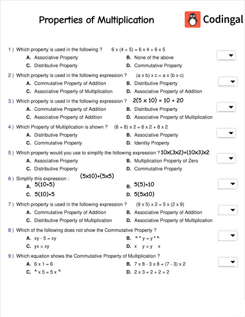 M_G02M10L45_WE02_Properties of Multiplication. Interactive worksheet ...