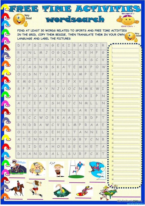 activities & hobbies. Interactive worksheet | TopWorksheets
