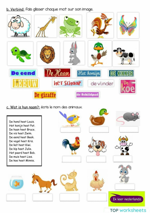 Interactive worksheets and online exercises in dutch | TopWorksheets